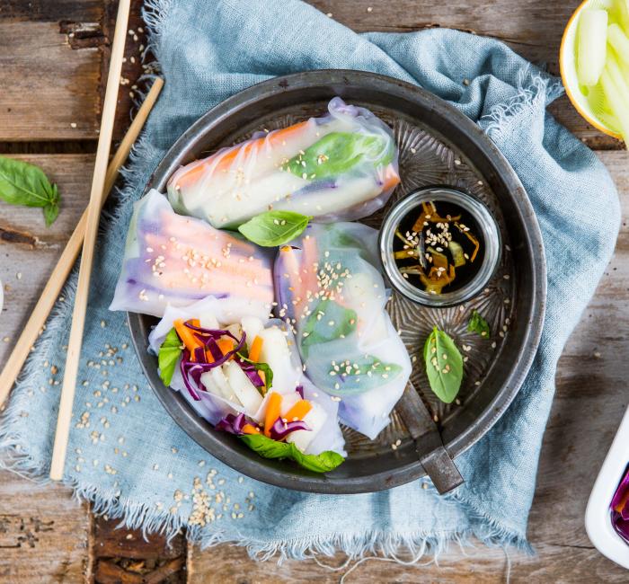 Rice paper rolls with melon | Veggies First