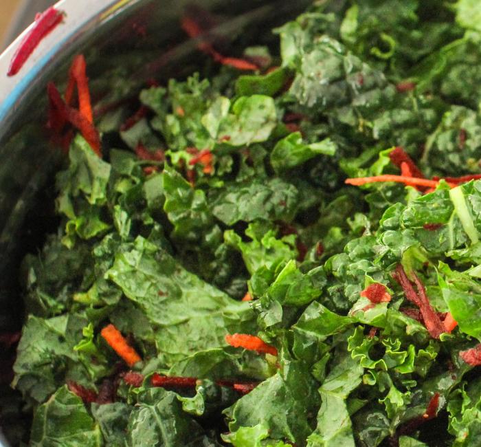 Kale, carrot and beetroot rainbow salad | Veggies First