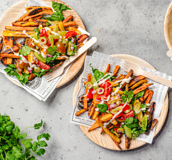 Vegetable fries with Greek topping | Veggies First